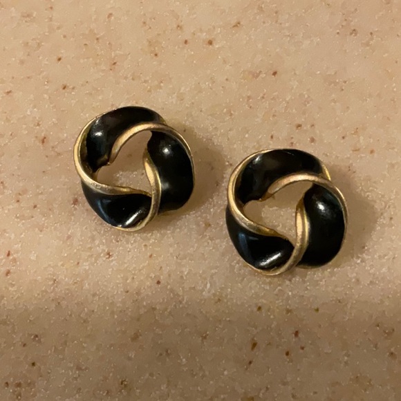 Jewelry | Vintage Black And Gold Posts | Poshmark